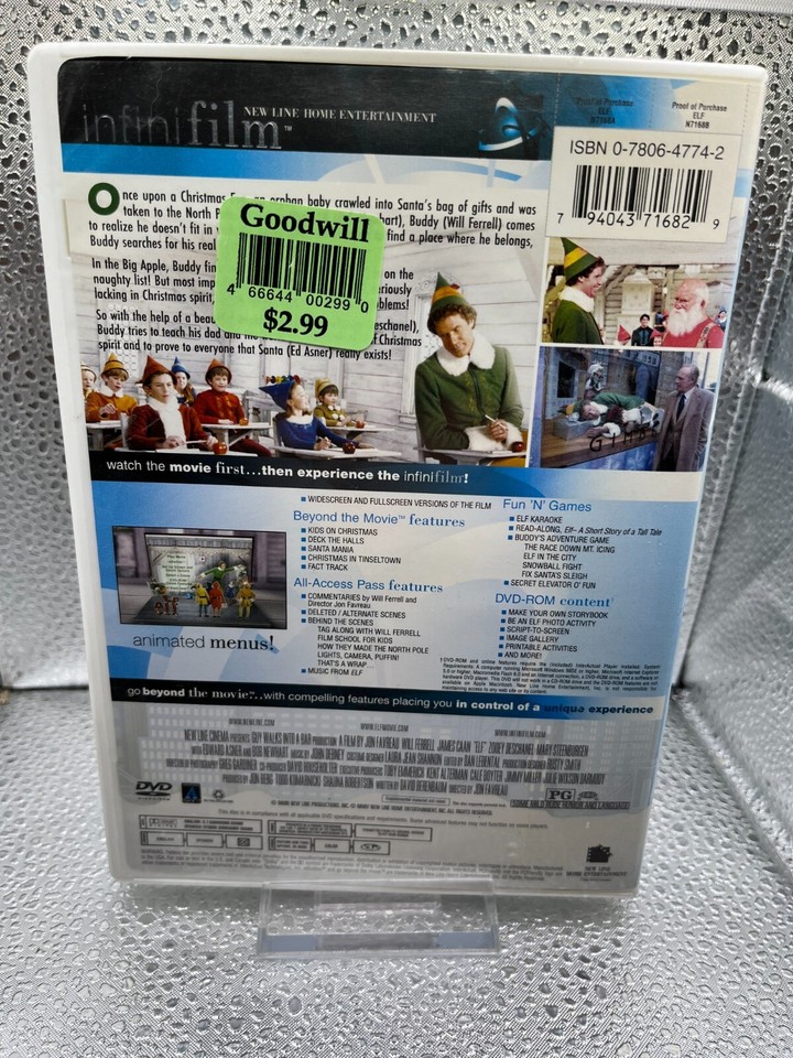 Elf (DVD, 2003) Will Ferrell James Caan Zooey Deschanel 794043716829| eBay