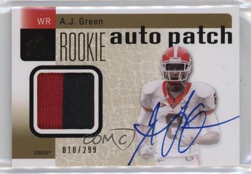 2011 SP Authentic Rookie Auto Patch /299 AJ Green #203 RPA Rookie Patch ...