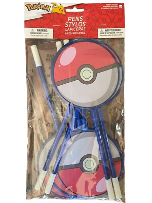POKÉMON Poke ball PENS STYLOS Party 🎈 Favors SET of 8 for Pokémon Fans ...