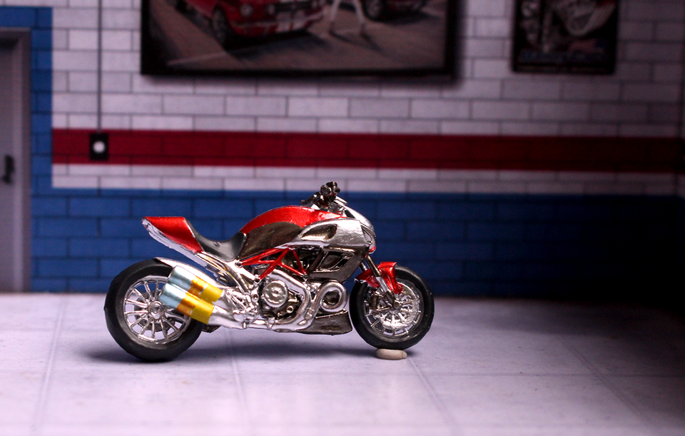 3D PRINT 1/64 motorcycle motorbike fit 1:64 figure car Mini Sand Micro ...