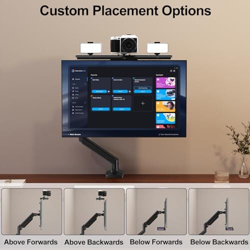 DSLR Monitor Mount Hold up to 11 lbs Monitor Top Shelf for Livestream ...