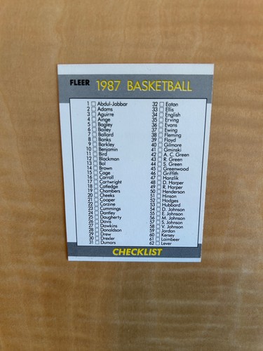 1987-88 FLEER BASKETBALL #132 UNMARKED CHECKLIST! NM-MT OR BETTER!! $1 ...