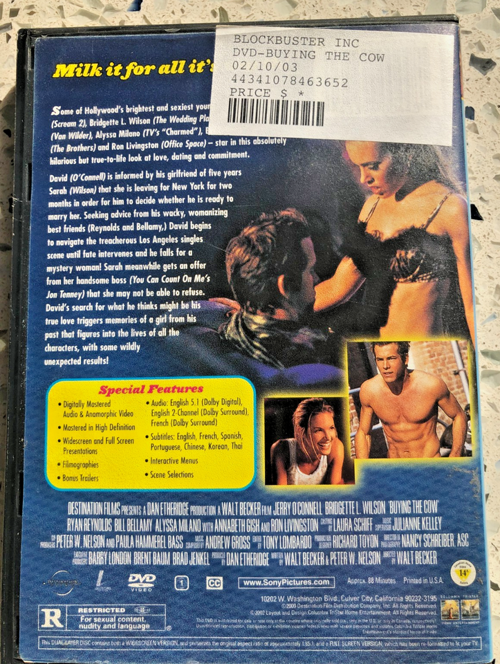 Buying the Cow (DVD, 2002) Jerry O'Connell, Alyssa Milano, Ryan ...