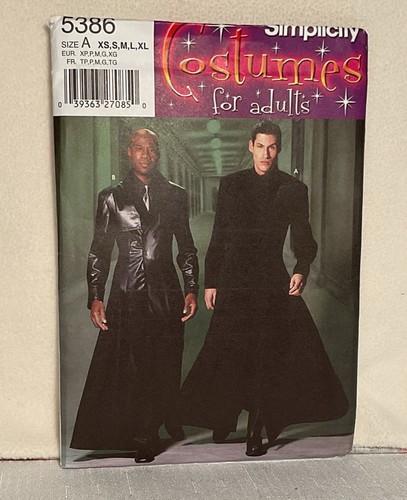 Simplicity Pattern 5386. Matrix & Vampire Costumes/Cosplay Men’s Size ...