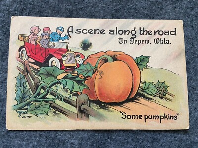 A Scene Along The Road to De Pew, Oklahoma Vintage 1918 Halloween ...
