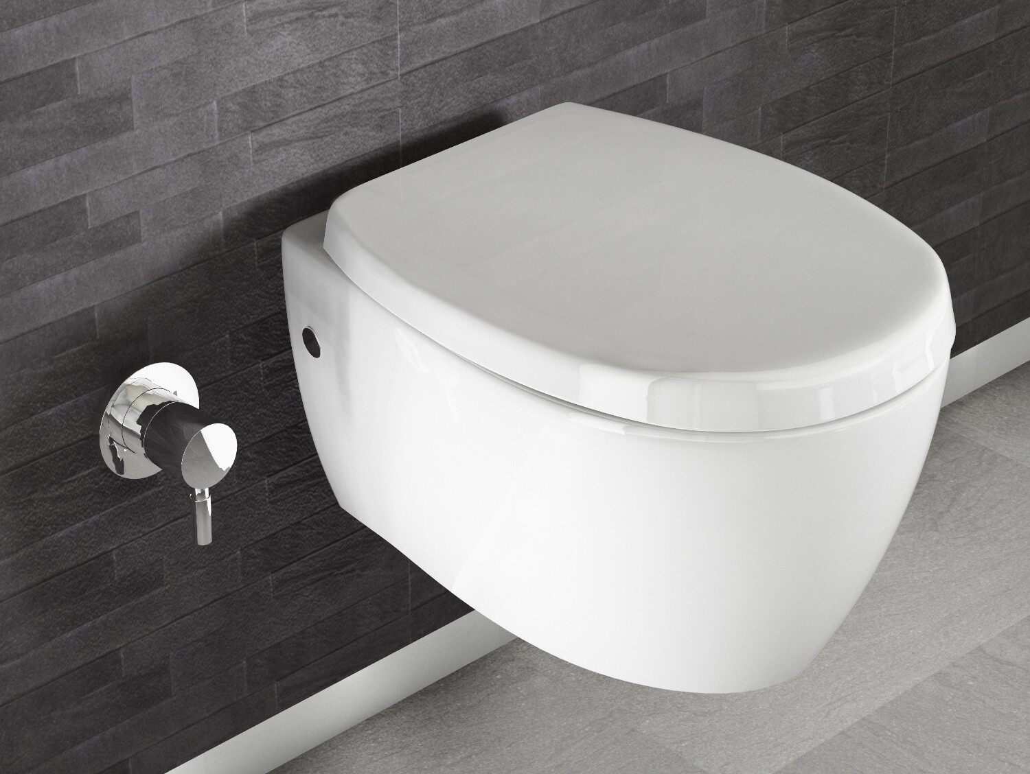 Dusch WC spülrandlos Taharet Wand Hänge-WC Bidet Shattaf Toilette inkl ...