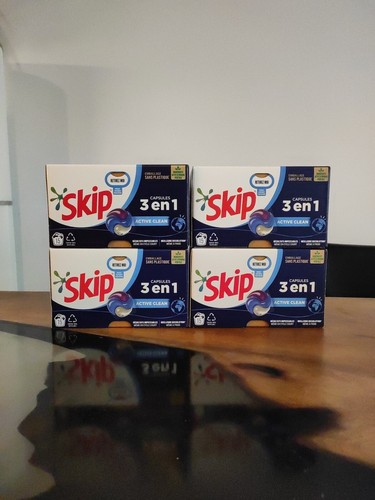 Lot 4 boites Lessive SKIP Capsules Tout En 1 Active Clean 4X15 60 ...
