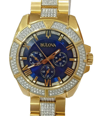 98C128 BULOVA OCTAVA BLUE DIAL STAINLESS STEEL MEN'S WATCH M-222 | eBay