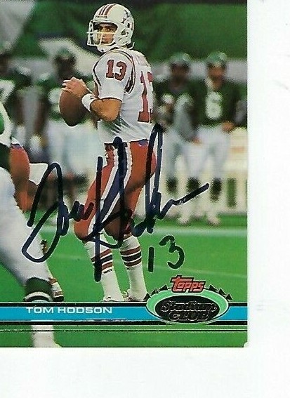 TOM HODSON SIGNED 1991 TOPPS STADIUM CLUB #302 - NEW ENGLAND PATRIOTS | eBay