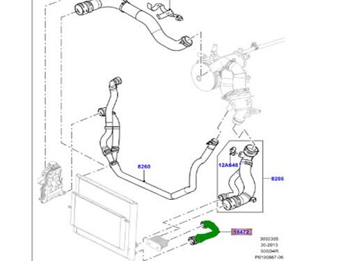GENUINE LAND ROVER RADIATOR TO COOLER HOSE RANGE ROVER 10-12 LR010891 ...