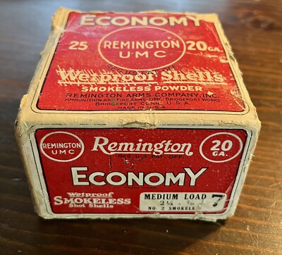 Antique Two Piece Remington UMC Economy Shot Shell Box 12 Gauge Empty ...