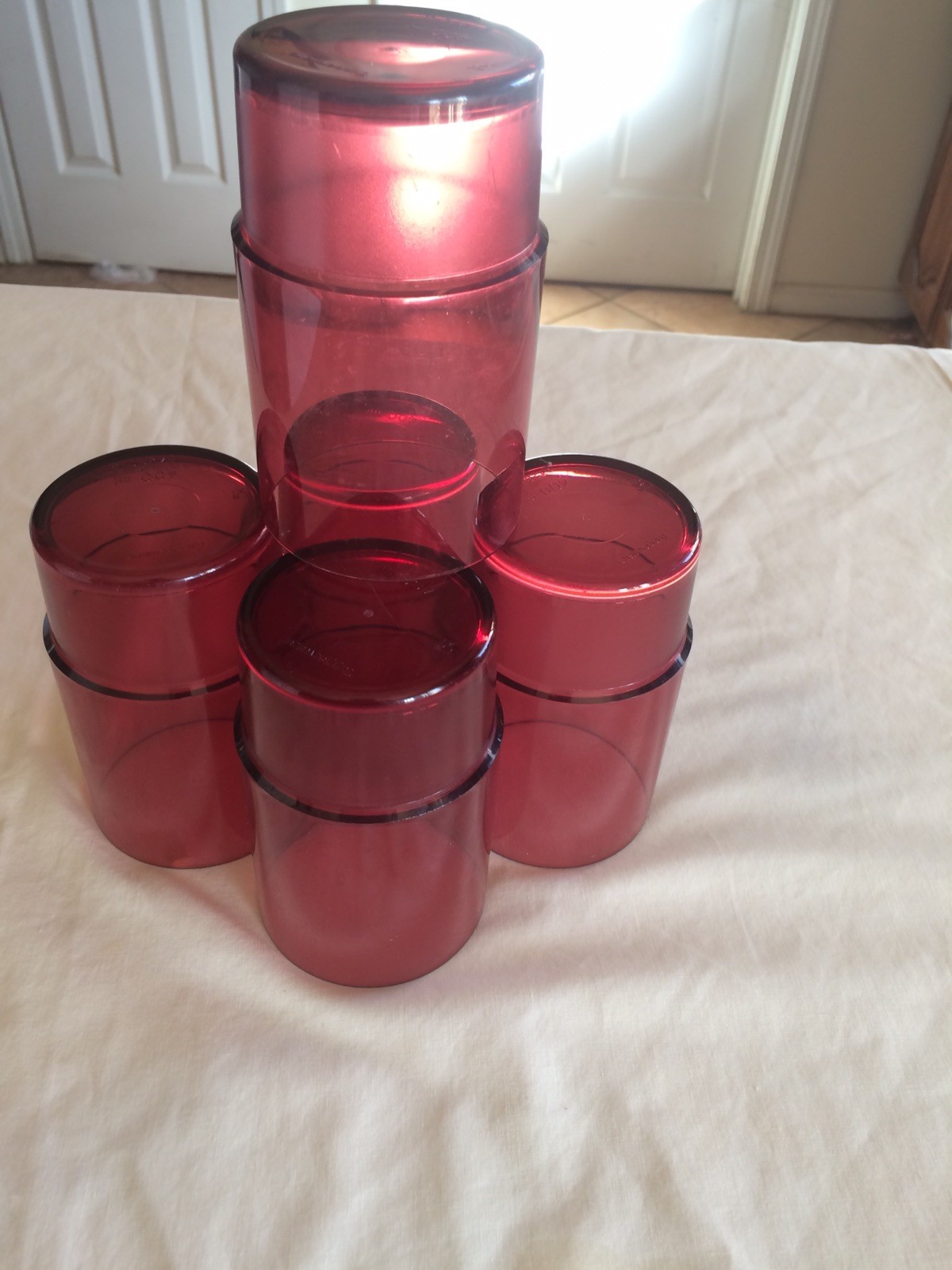 2 vintage Tupperware Elegant High Glass purple Tupperware #2426c-3 ...