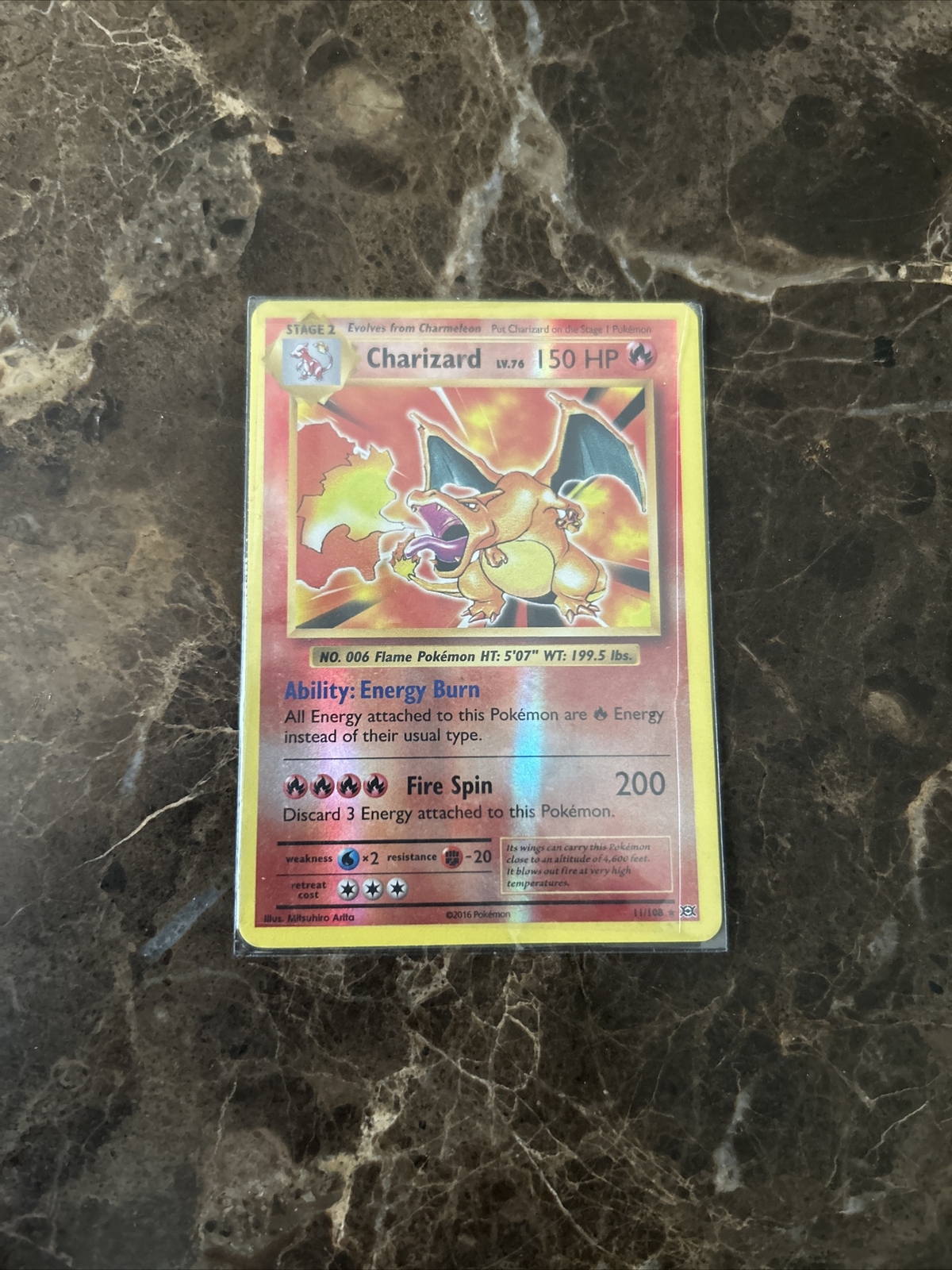 CHARIZARD LV. 76 HOLOGRAPHIC 2016 POKEMON CARD 150HP RARE 11/108 ...