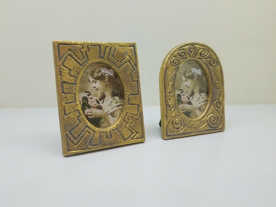 2x Photo Picture Frame Small Ornate Self Standing Gold Color (Set Of 2 ...