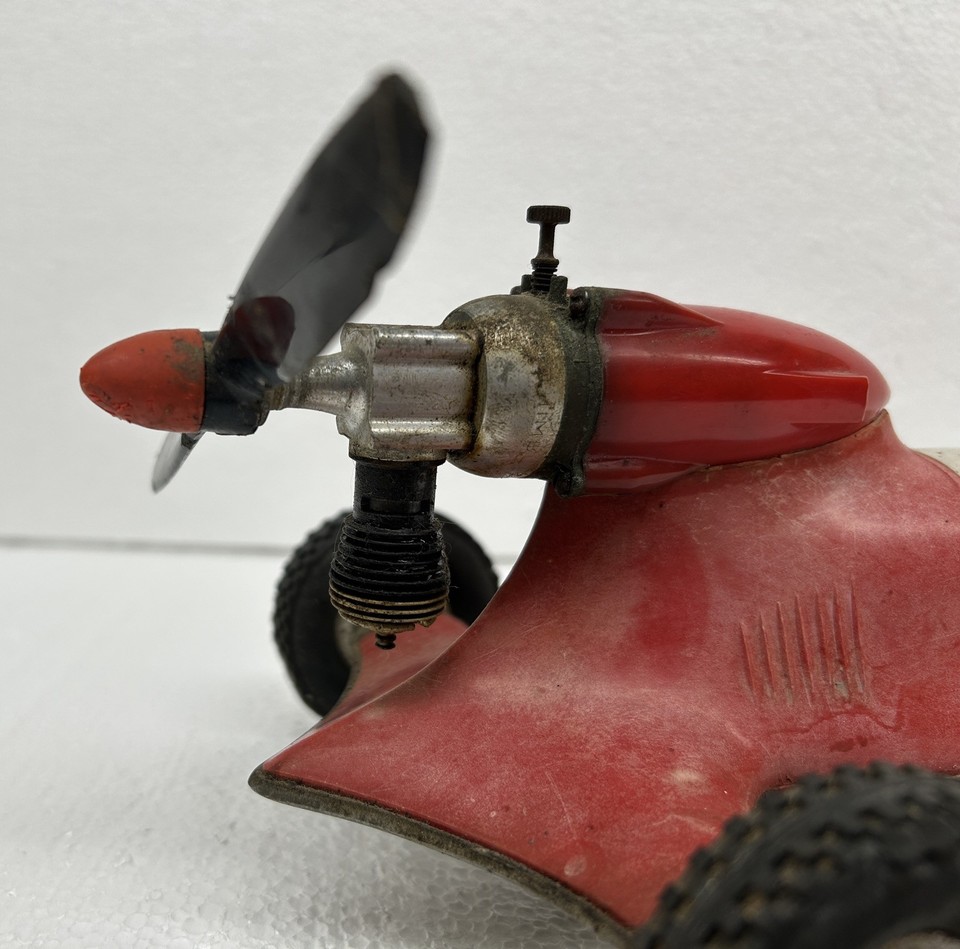 Vtg COX Thimble Drome "Prop Rod" Gas Powered Red Tether Car - Made In U ...
