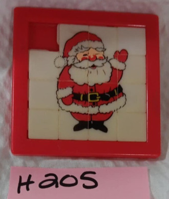 Vintage Santa Slide Puzzle – Made in Hong Kong – Red Frame Christmas ...