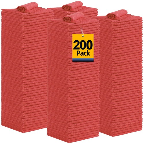 Shop Towel Rag 200 Pack Reusable Rags Bulk Microfiber Cleaning Cloth ...