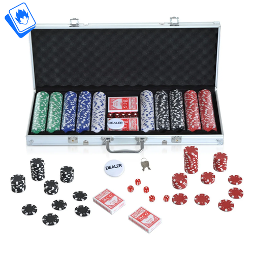 Professional Poker Set with Aluminum Case, 500 Chips and 2 Decks | eBay ...