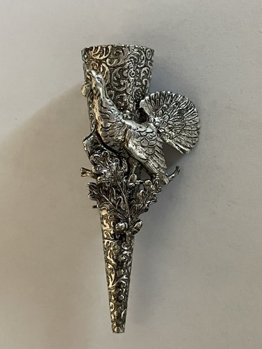 Vintage Bavarian Swiss German Hat Pin Acorns Pheasant Hunting Pewter ...