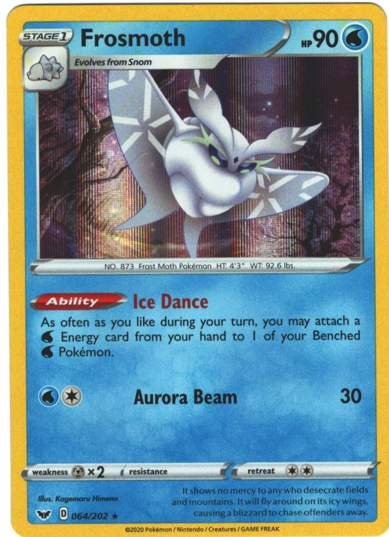 Frosmoth 64/202 Sword & Shield Holo Rare Pokemon Card Pokémon TCG 064 ...