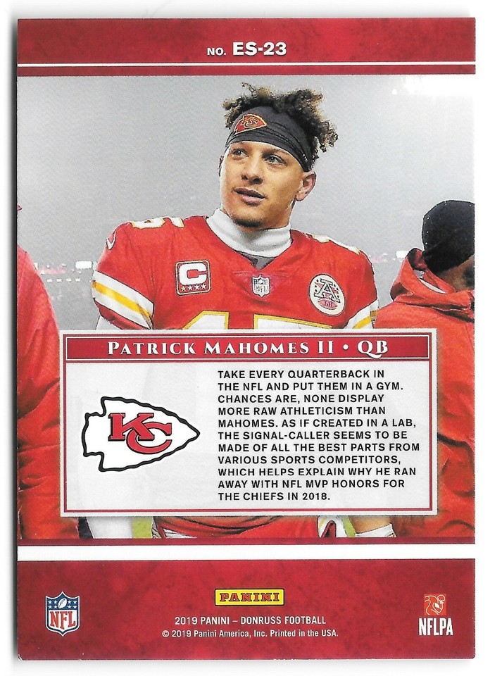 2019 donruss elite series patrick mahomes - nice card - free shipping ...