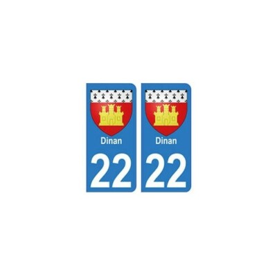 22 Dinan autocollant plaque blason armoiries stickers département ...