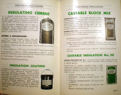 A P GREEN Refractory Catalog Refractories ASBESTOS Kast-O-Lite ...
