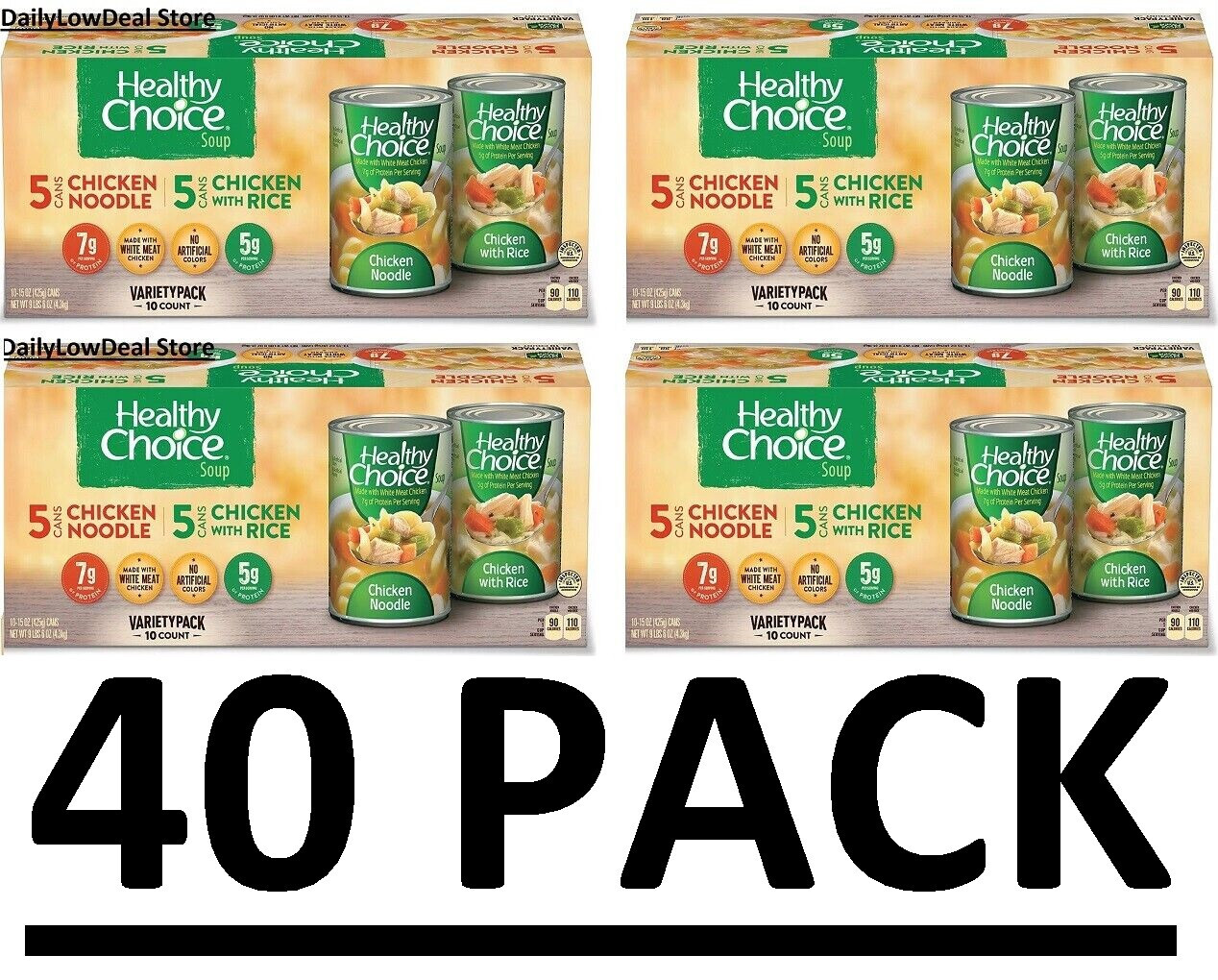 4 PACK - Healthy Choice Soup Variety Pack (15 oz, 10 pk Each)~ Total 40 ...