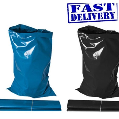 EXTRA TOUGH HEAVY DUTY LARGE BLACK OR BLUE RUBBLE BAGS / SACKS BUILDER ...