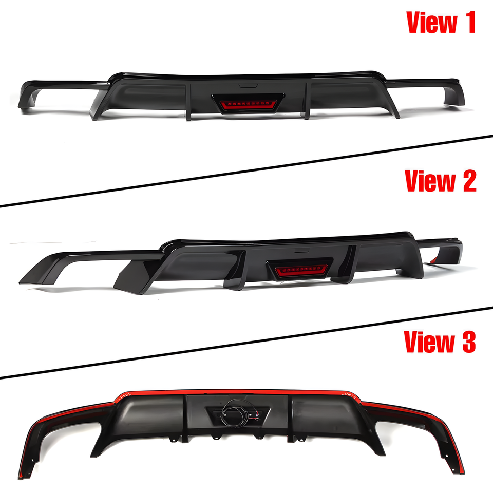 Rear Bumper Lip Diffuser Splitter Painted Black For Toyota Camry SE XSE ...