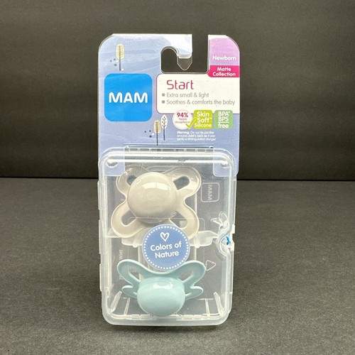 MAM Newborn Pacifier Matte Collection Blue And Grey Gray Colors Of ...