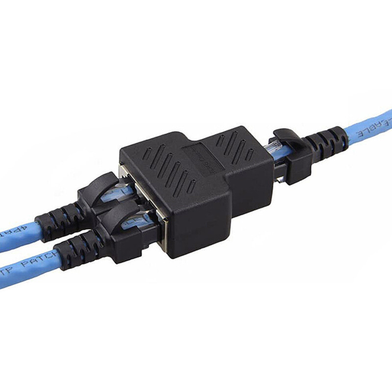 RJ45 LAN Ethernet Splitter Plug Network Double Adapter Coupler Cable ...