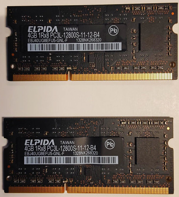 Genuine 2x 4GB PC3L-12800S Elpida Laptop iMac Apple RAM Original MAC ...