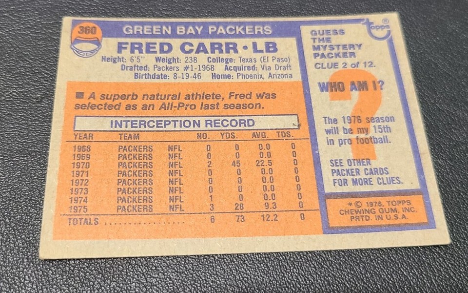 1976 Topps - #360 Fred Carr | eBay