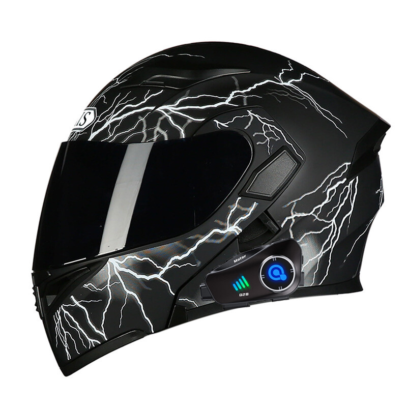 Bluetooth Motorcycle Helmet Built-in Camera Dual Visors Modular ...