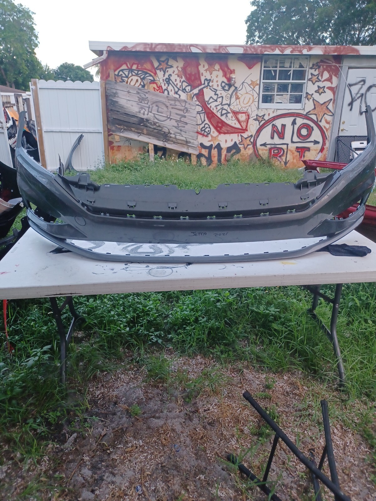 BLACK 2019- 2021 VOLKSWAGEN JETTA FRONT BUMPER COVER 17A807221 ...