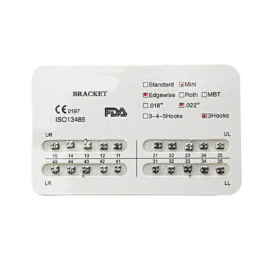 20 KITS Dental Orthodontics Brackets Mini Edgewise Slot.022 3 Hooks ...