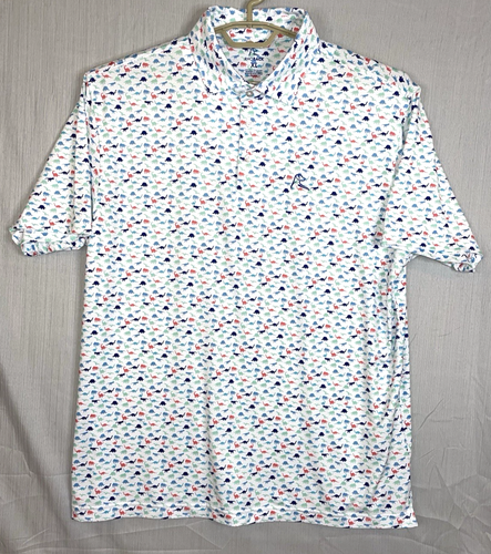 Rhoback Polo Shirt Mens XL The Jurassic Multicolor Dinosaur AOP ...