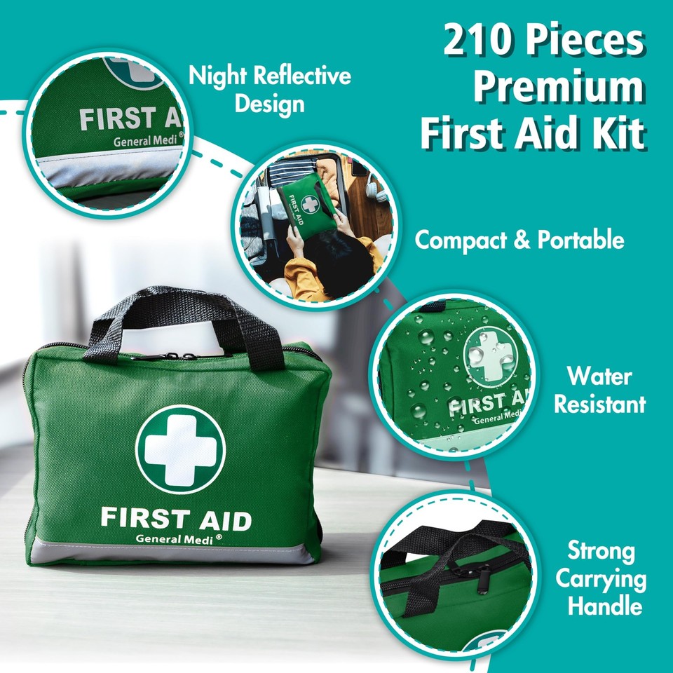 General Medi 210 Piece First Aid Kit- Emergency Kit - 210 Set, Green | eBay