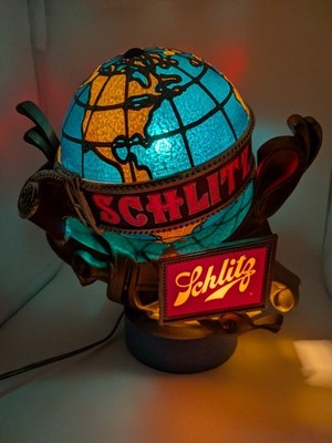 Vintage Schlitz BEER Cash Register Lighted Motion Globe Sign Schlitz ...