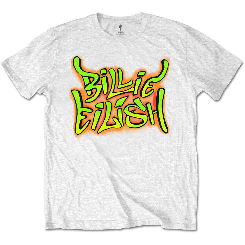 White Billie Eilish Graffiti Logo officiel T-shirt Hommes unisexe | eBay