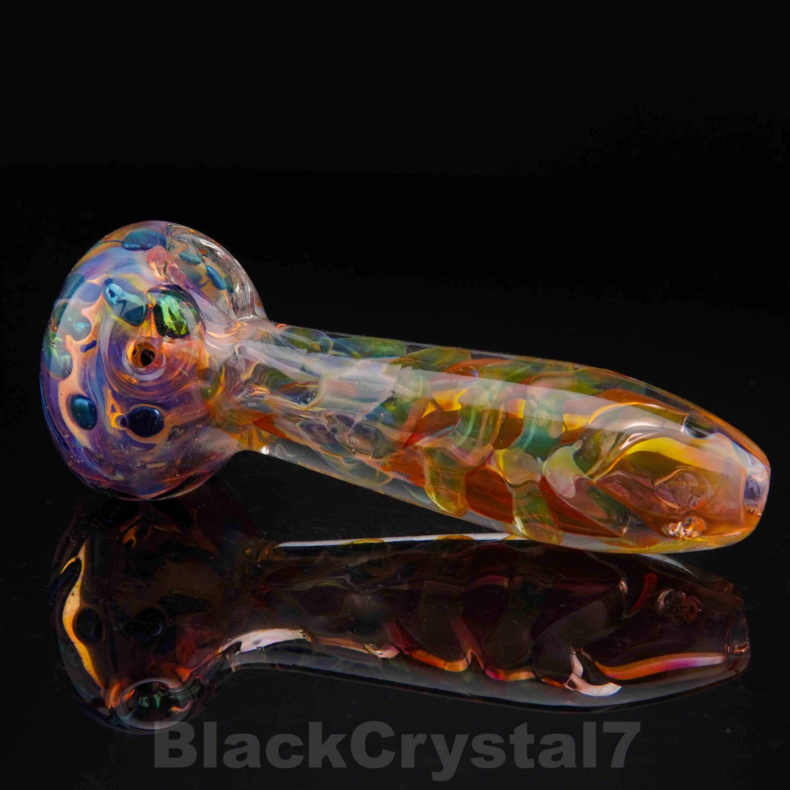 5" Handmade Thick Gold Color Changing Ghost Tobacco Smoking Bowl Glass ...