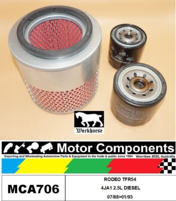 FILTER SERVICE KIT for HOLDEN RODEO RODEO TFR54 4JA1 2.5L DIESEL 07/88 ...