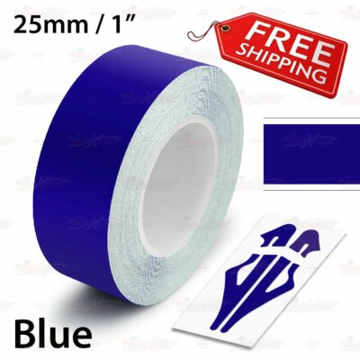 BLUE 25mm 1" Roll PIN STRIPE Car Striping Trim Car Line TAPE Decal ...