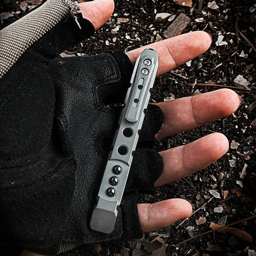 TC4 Titanium Pocket Crowbar Outdoor Ceramic Beads Inlay Tactical EDC | eBay