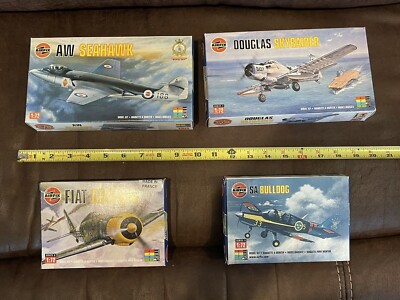 AIRFIX 1/72 Scale LOT (4) Douglas Skyraider ,AW Seahawk,Fiat G50-bis,SA ...