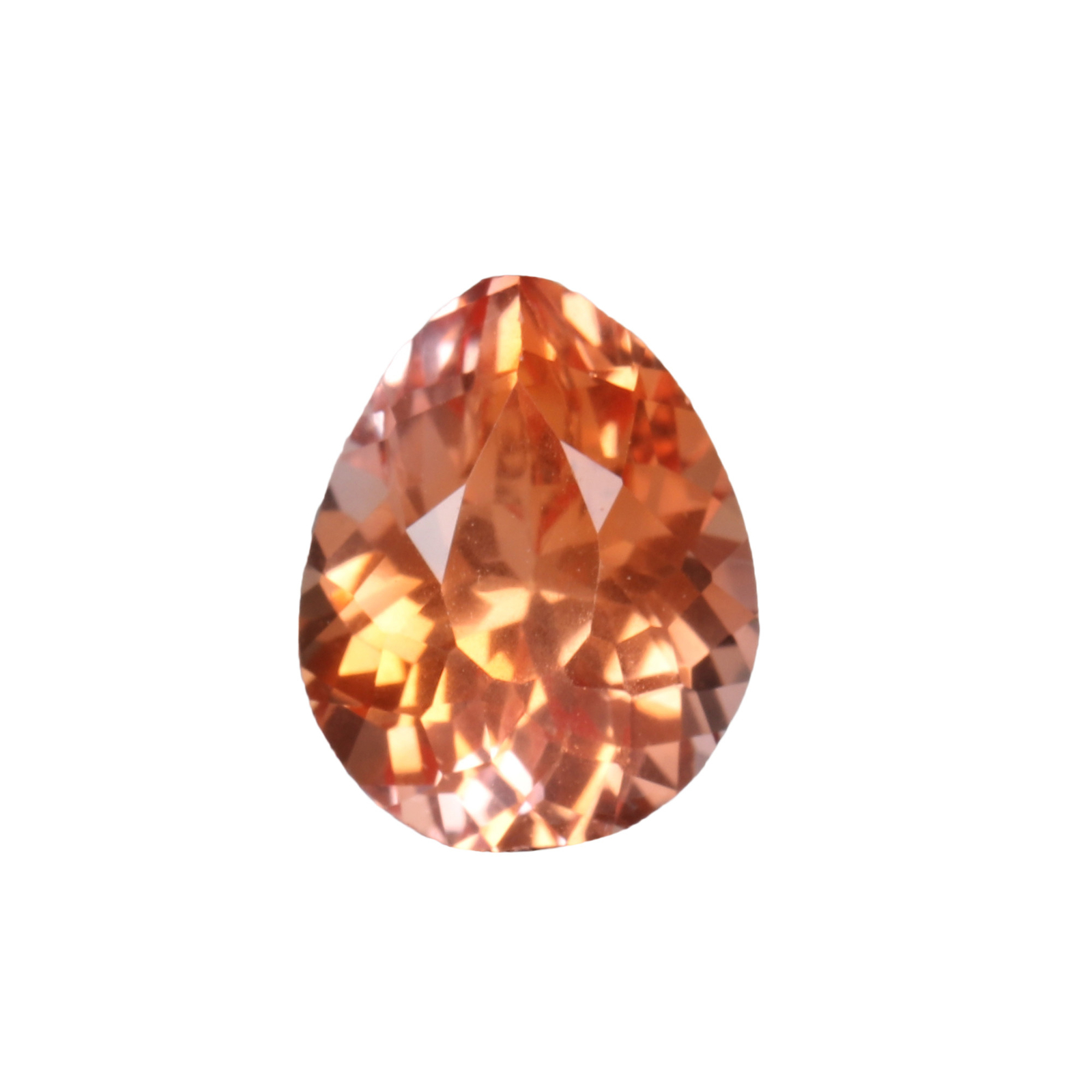 Lab-Created 6. Carat Pear Cut Morganite Orange Color Gemstone For ...
