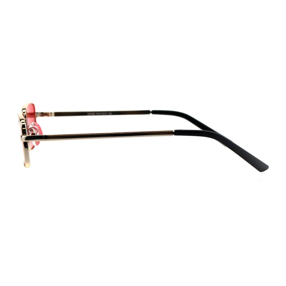 Perfect Rectangular Sunglasses Unisex Fashion Metal Frame Color Lens ...