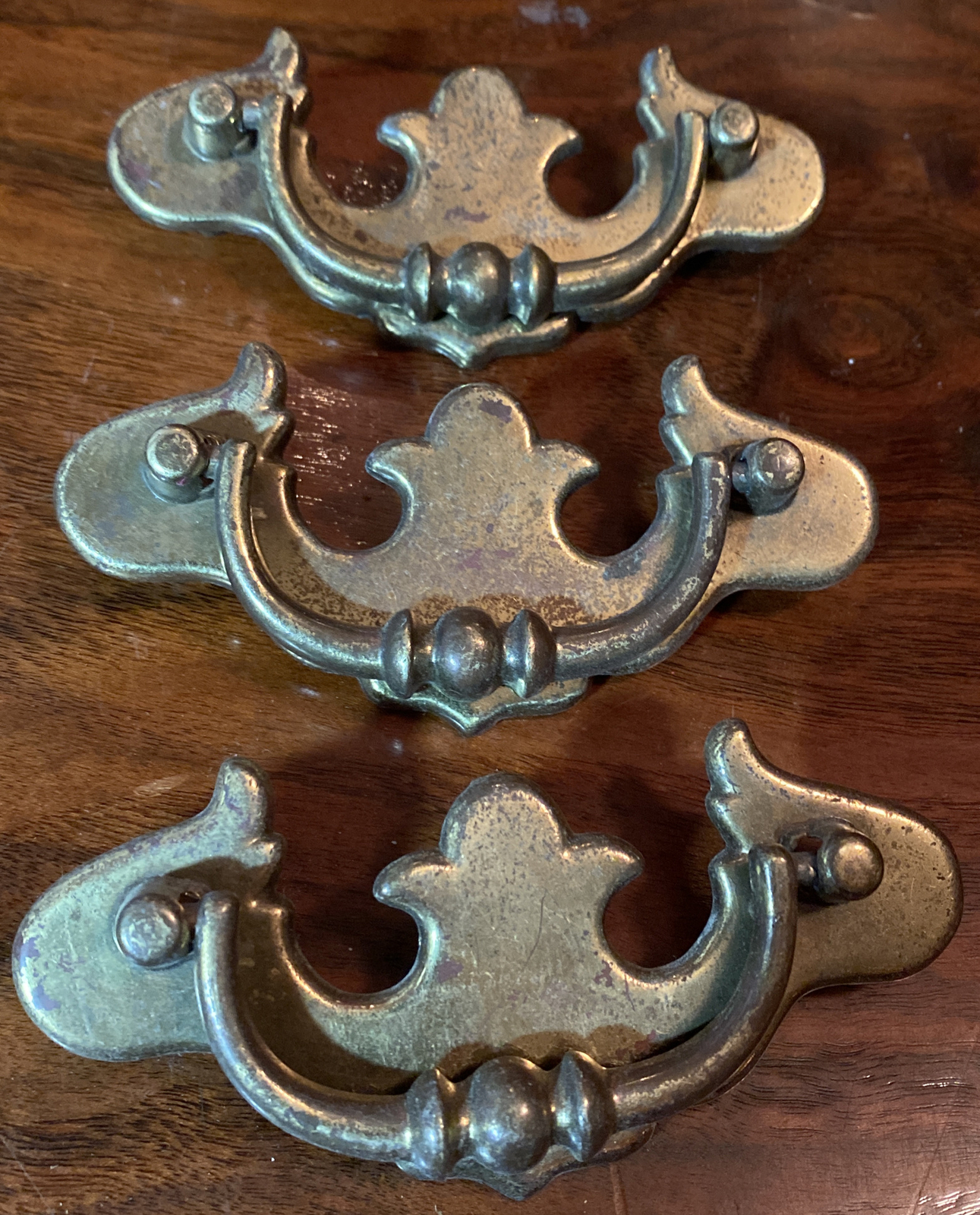 BPC 3816 Drawer 1900s Drop Bail Pull Handle Brass 3” Centers Antique ...