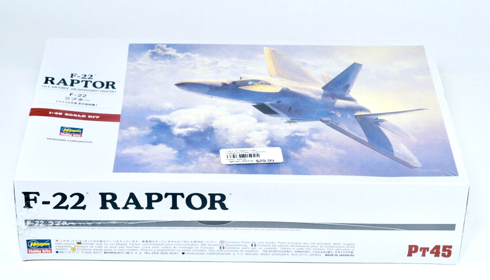 Hasegawa 1:48 F-22 Raptor USAF Plastic Model Kit HAS07245 SEALED | eBay